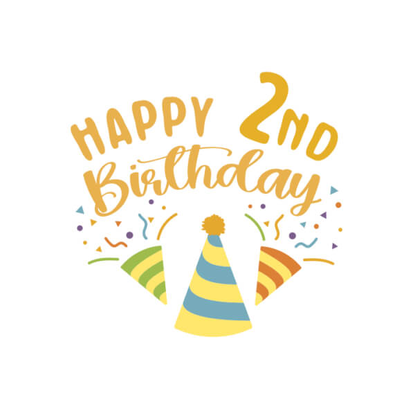 Download Happy Second Birthday Sign Quotes Online - Creative Fabrica