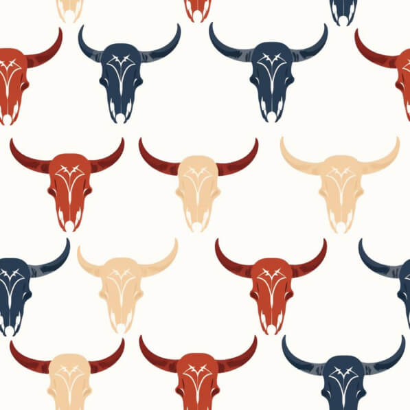 Download Seamless Bull Skull Pattern Patterns Online - Creative Fabrica