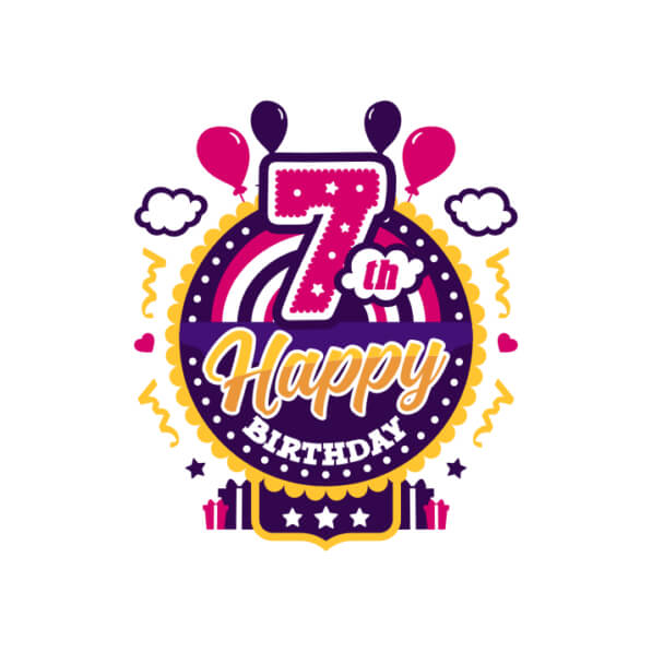Download Happy Birthday Sign with Number 7 and Celebration Decor Quotes ...