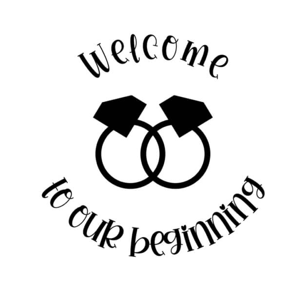 Download Welcome Sign with Rings Quotes Online - Creative Fabrica