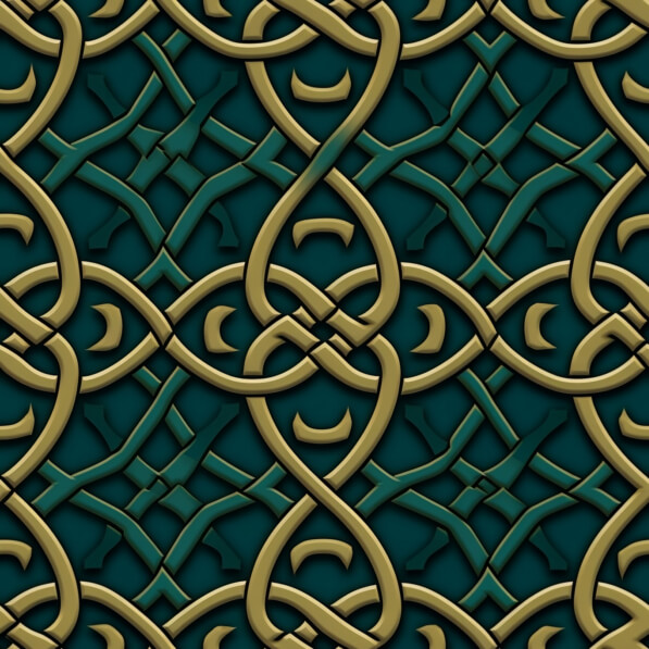 Download Celtic Knotted Pattern in Green and Gold with Ornamental ...