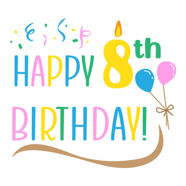 Download Happy 8th Birthday Card Quotes Online - Creative Fabrica