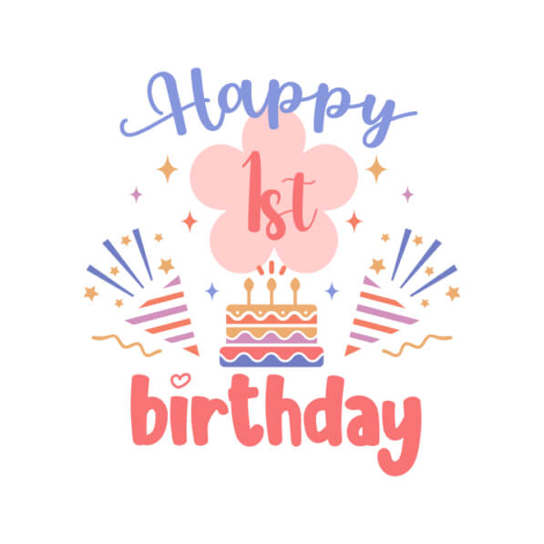 Download Happy 1st Birthday Greeting Card with Cake and Candles Quotes ...