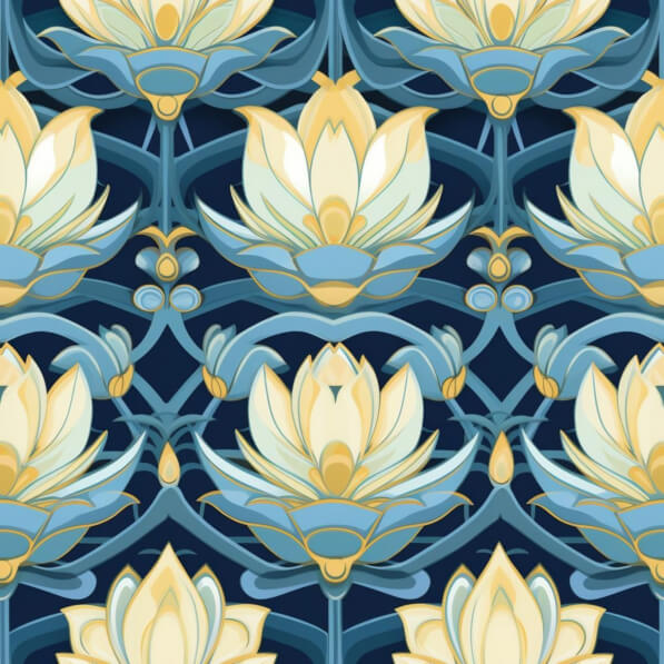 Download Yellow and Blue Lotus Flower Pattern Patterns Online ...