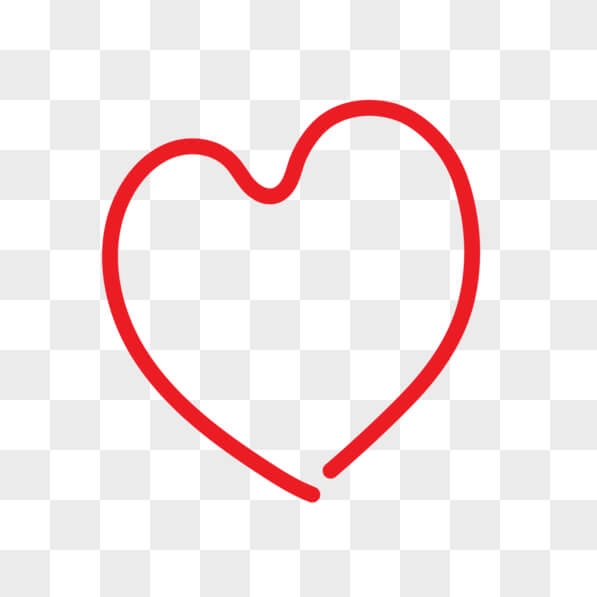 Download Red Heart-Shaped Outline PNGs Online - Creative Fabrica