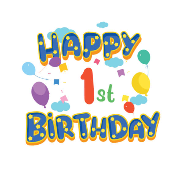 Download Colorful 1st Birthday Celebration Quotes Online - Creative Fabrica