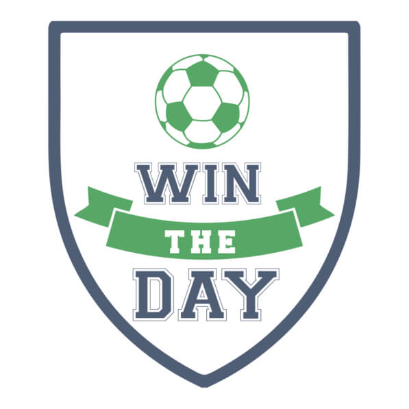 Download Victory Shield with Soccer Ball and Win the Day Message Quotes ...