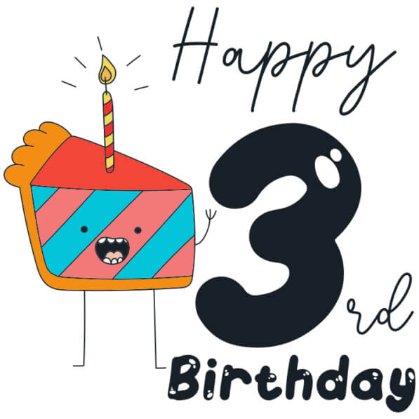Download Happy 3rd Birthday Greeting Card Quotes Online - Creative Fabrica
