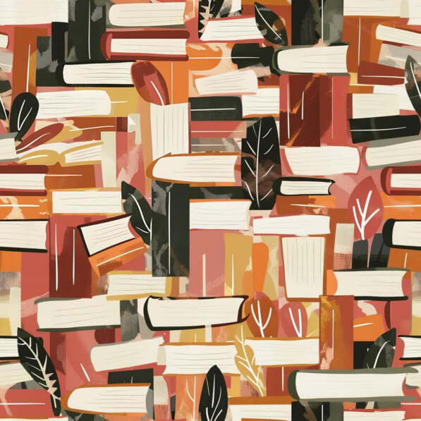 Download Colorful Book Pattern with Leaves Patterns Online - Creative ...