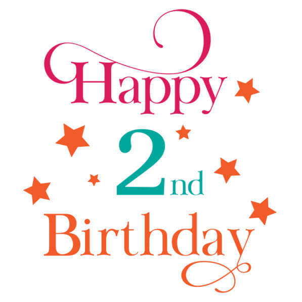Download Colorful 2nd Birthday Greeting Card with Stars Quotes Online ...