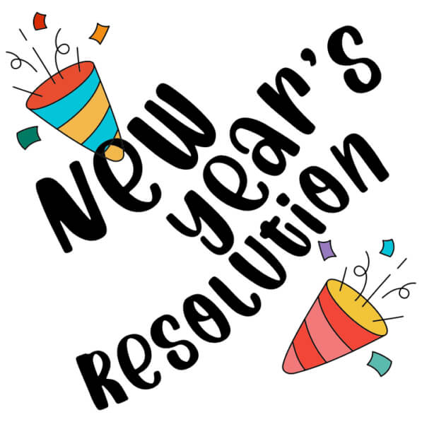 Download New Year's Resolution Sign with Colorful Confetti and Balloons ...