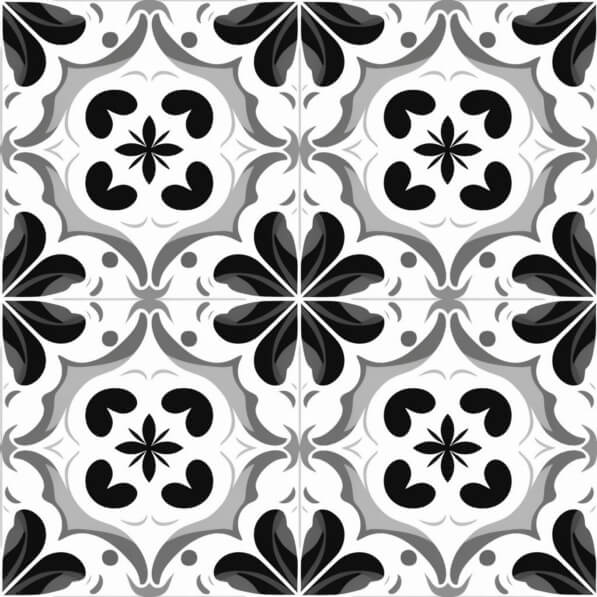 Download Black and White Ornamental Floral Tile Pattern Patterns Online ...
