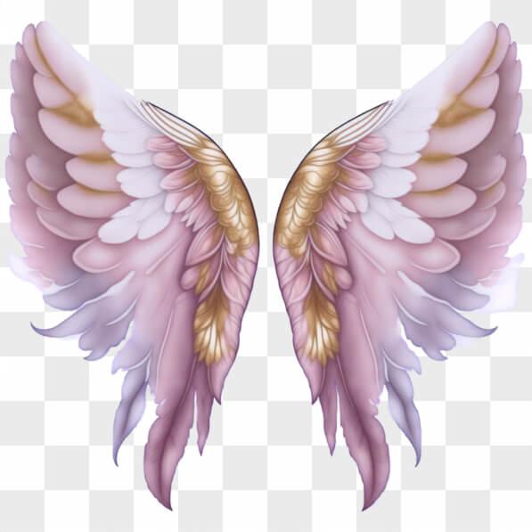 Descarga Alas de Ángel Rosadas y Doradas PNGs En Línea - Creative Fabrica