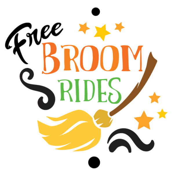 Download Free Broom Rides Sign with Magical Wand and Stars Quotes ...