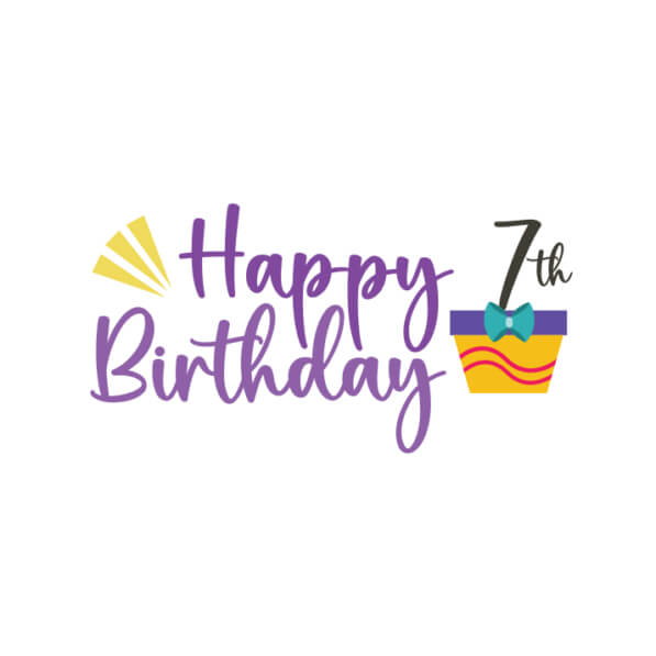 Download Colorful 7th Birthday Cake with Happy Birthday Wishes Quotes ...