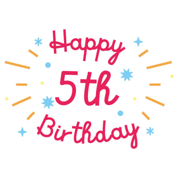 Download Happy 5th Birthday Greeting with Colorful Stars Quotes Online ...