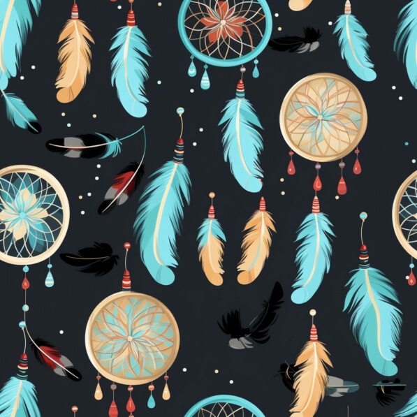 Download Colorful Dream Catchers and Feathers Pattern Patterns Online ...