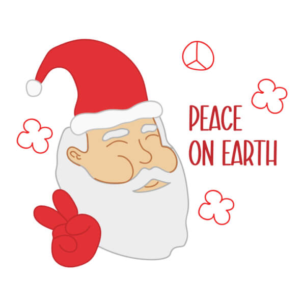 Download Festive Santa Claus with Peace Signs and Message Quotes Online ...