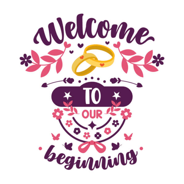 Download Welcome to Our Beginnings with Wedding Rings Quotes Online ...