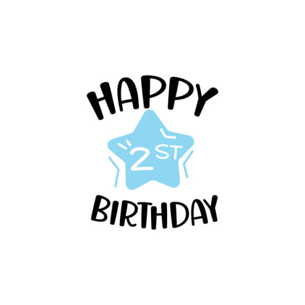 Download Happy 2nd Birthday Logo with Blue Star Quotes Online ...