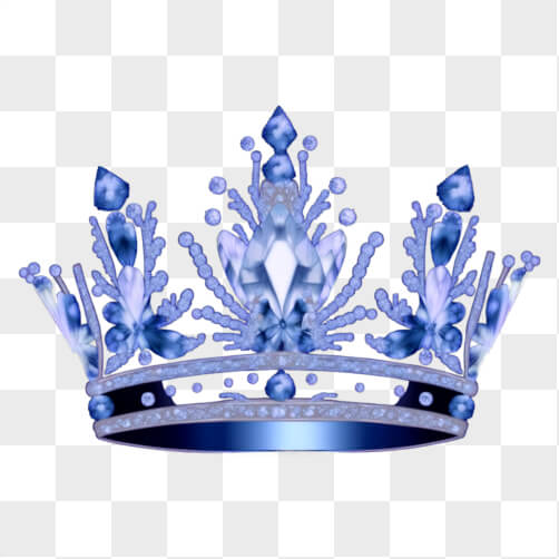 Download Luxurious Blue Crown with Crystals and Diamonds PNG Online ...