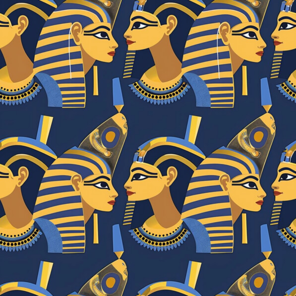 Download Elegant Egyptian Women's Heads Seamless Pattern Patterns ...