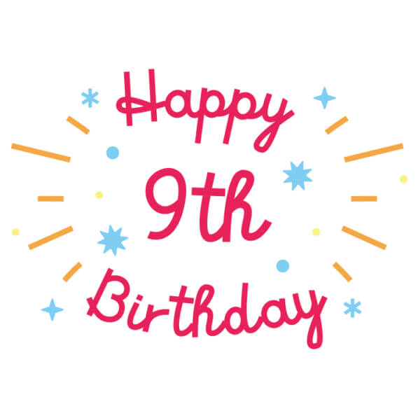 Download Happy 9th Birthday Greeting with Colorful Stars Quotes Online ...