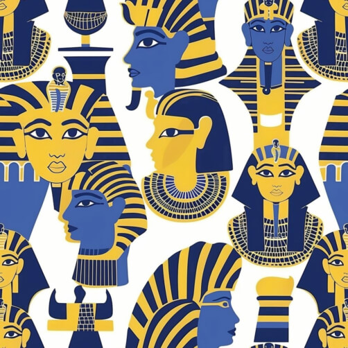 Download Seamless Egyptian Heads Pattern Patterns Online - Creative Fabrica