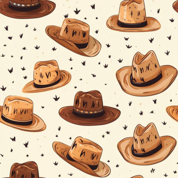 Download Cowboy Hat Seamless Pattern on Beige Background Patterns ...