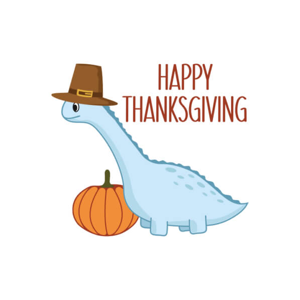 Download Happy Thanksgiving Dinosaur with Hat and Pumpkin Quotes Online ...