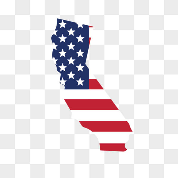 Download Map of California in American Flag Shape PNGs Online ...