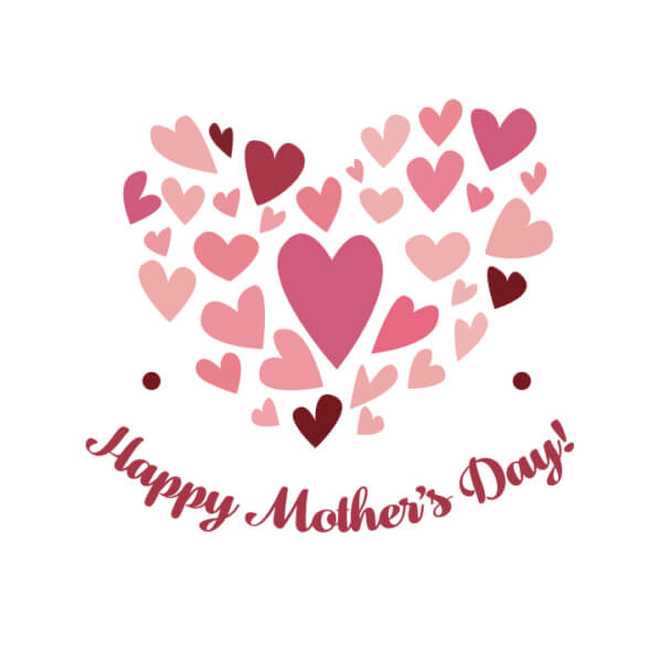 Download Colorful Mother's Day Card with Pink Hearts and Loving ...