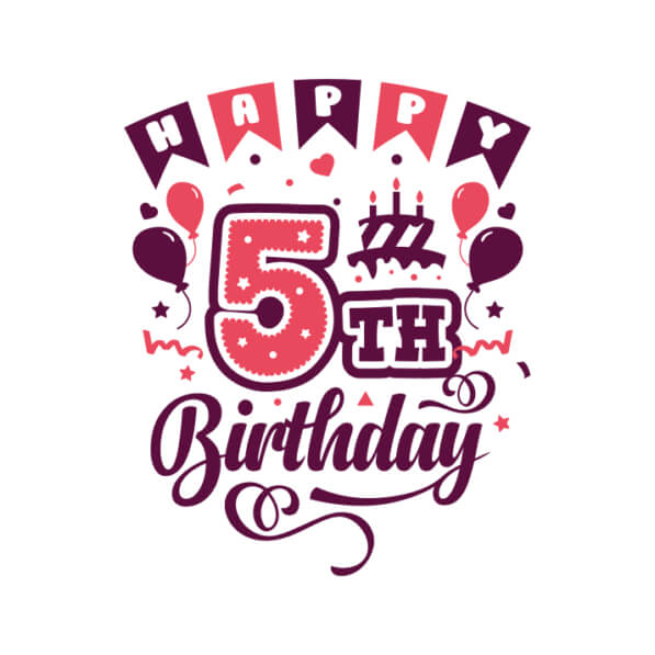 Download Happy 5th Birthday Celebration Quotes Online - Creative Fabrica
