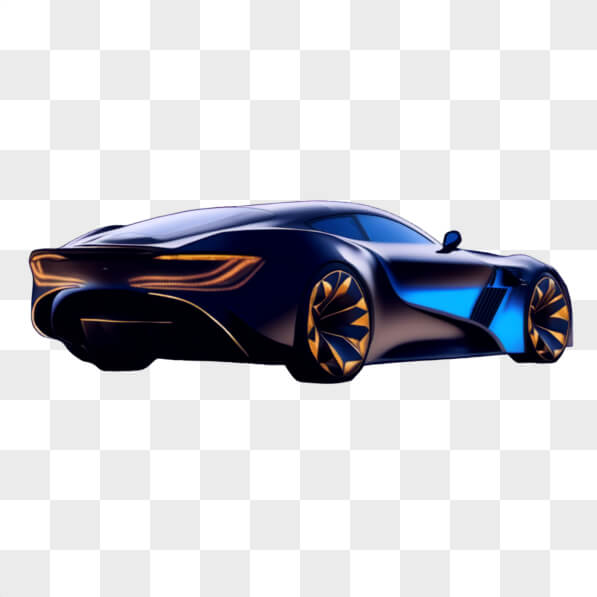 Download Futuristic Blue Sports Car Floating in Space PNGs Online ...