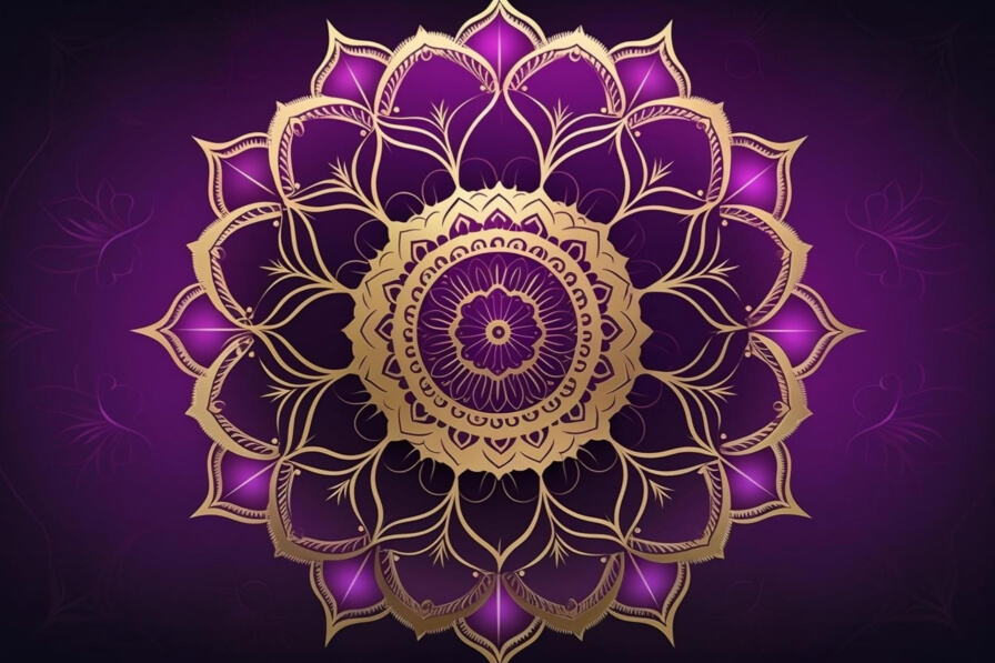 Download Purple and Gold Mandala Design Backgrounds Online - Creative ...
