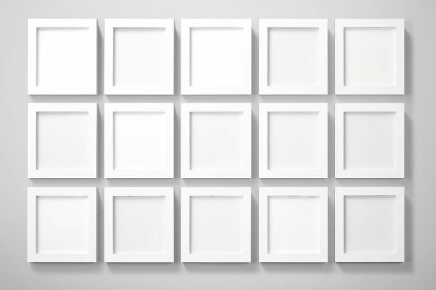 Download White Picture Frames on Wall Mockups Online - Creative Fabrica