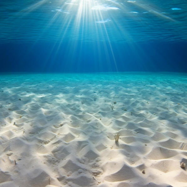 Download Underwater Surface of a Sandy Beach with Sunlight Reflection ...