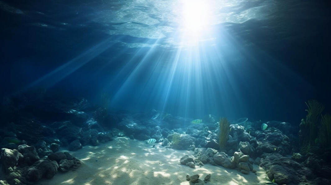 Download Underwater Scene with Sun Rays and Marine Life Backgrounds ...