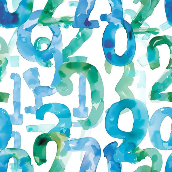 Download Blue and Green Numbers Pattern on White Background Patterns ...
