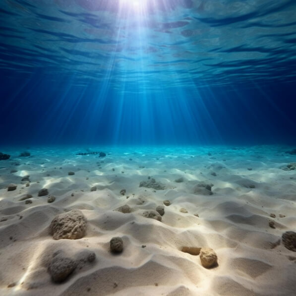 Download Underwater View of Sandy Beach with Sun Beams Backgrounds ...