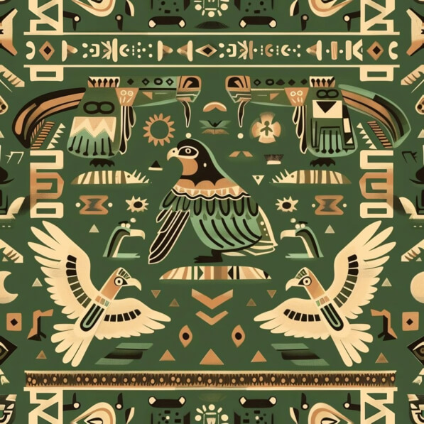 Download Seamless Tribal Pattern with Birds and Cultural Symbols ...