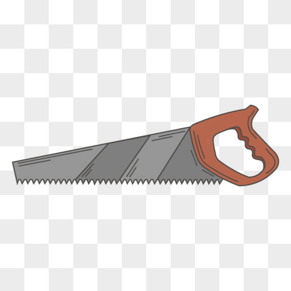 Download Cartoon Saw with Orange Handle PNGs Online - Creative Fabrica