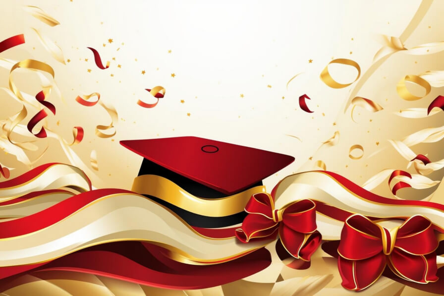 Download Graduation Cap and Ribbons Backgrounds Online - Creative Fabrica