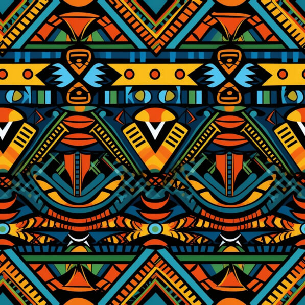 Download African Tribal Pattern with Bright Colors and Geometric Shapes ...