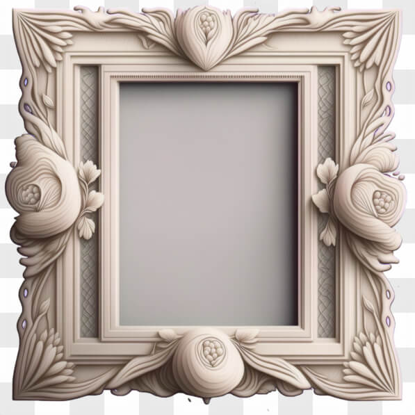 Scarica Cornice per Foto Bianca e Decorata con Design Floreale PNGs ...
