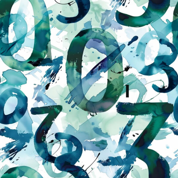 Download Blue and Green Numbers Watercolor Pattern Patterns Online ...