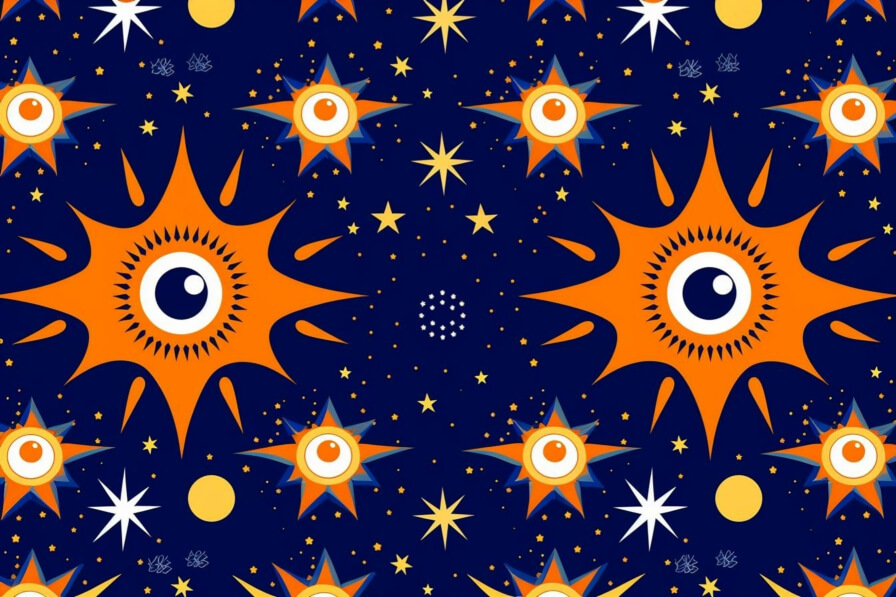 Download Eye-Shaped Star Pattern on Blue Background Backgrounds Online ...