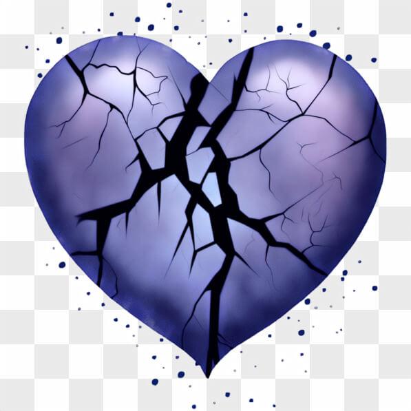 Download Broken Blue Heart with Cracks and Shattered Glass PNGs Online ...