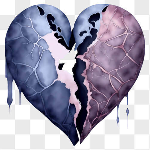 Download Broken Blue Heart with Cracks and Shattered Glass PNGs Online ...