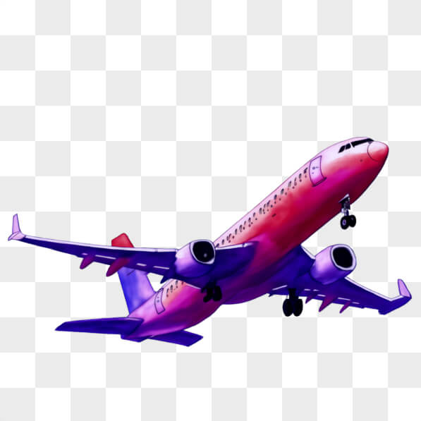 Download Large Purple and Pink Airplane Flying in the Sky PNGs Online ...